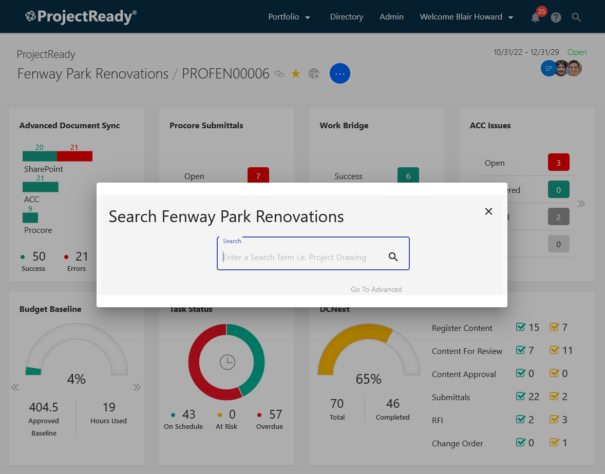 Dynamic Interface | Information Management | ProjectReady